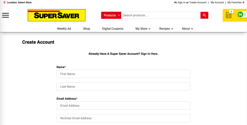 how-to-create-my-account - Super Saver : Low Prices since 1984